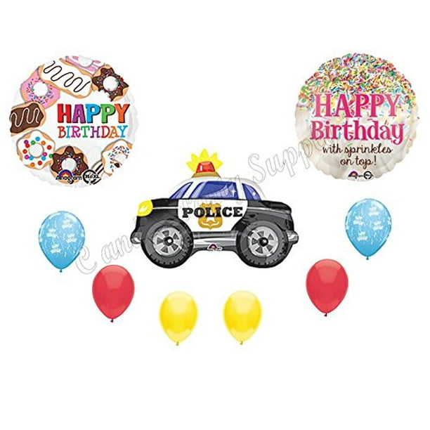 POLICE COPS & DONUTS Birthday Party Balloons Decoration Supplies ...