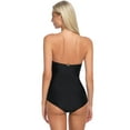 Relleciga Womens Tummy Control Swimwear Strapless One Piece Swimsuit