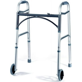 Equate Folding Walker with 5-Inch Wheels, Black – 350 lb Weight ...