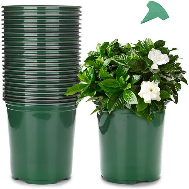 HHHC 24 Packs 0.7 Gallon Flexible Nursery Pot HHHC with 15 Pcs Plant ...