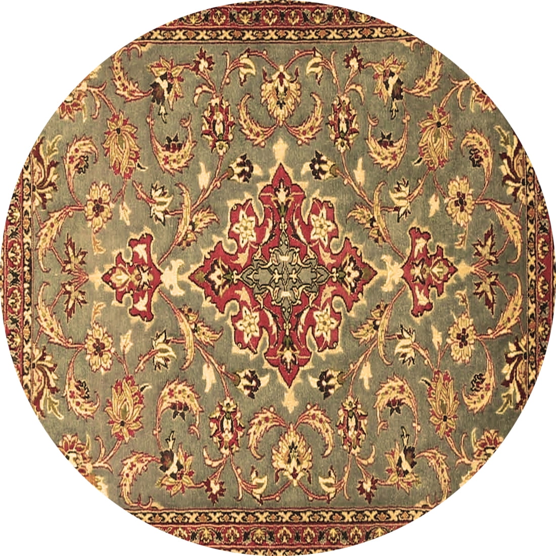 Ahgly Company Indoor Round Persian Brown Traditional Area Rugs, 5 ...