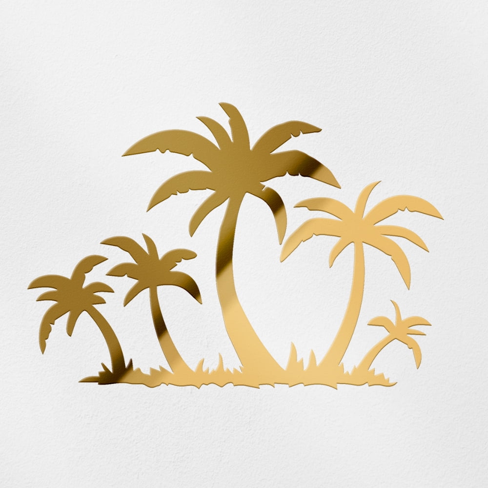 Transparent Decal Stickers Of Palm Tree (Metallic Gold) Premium ...