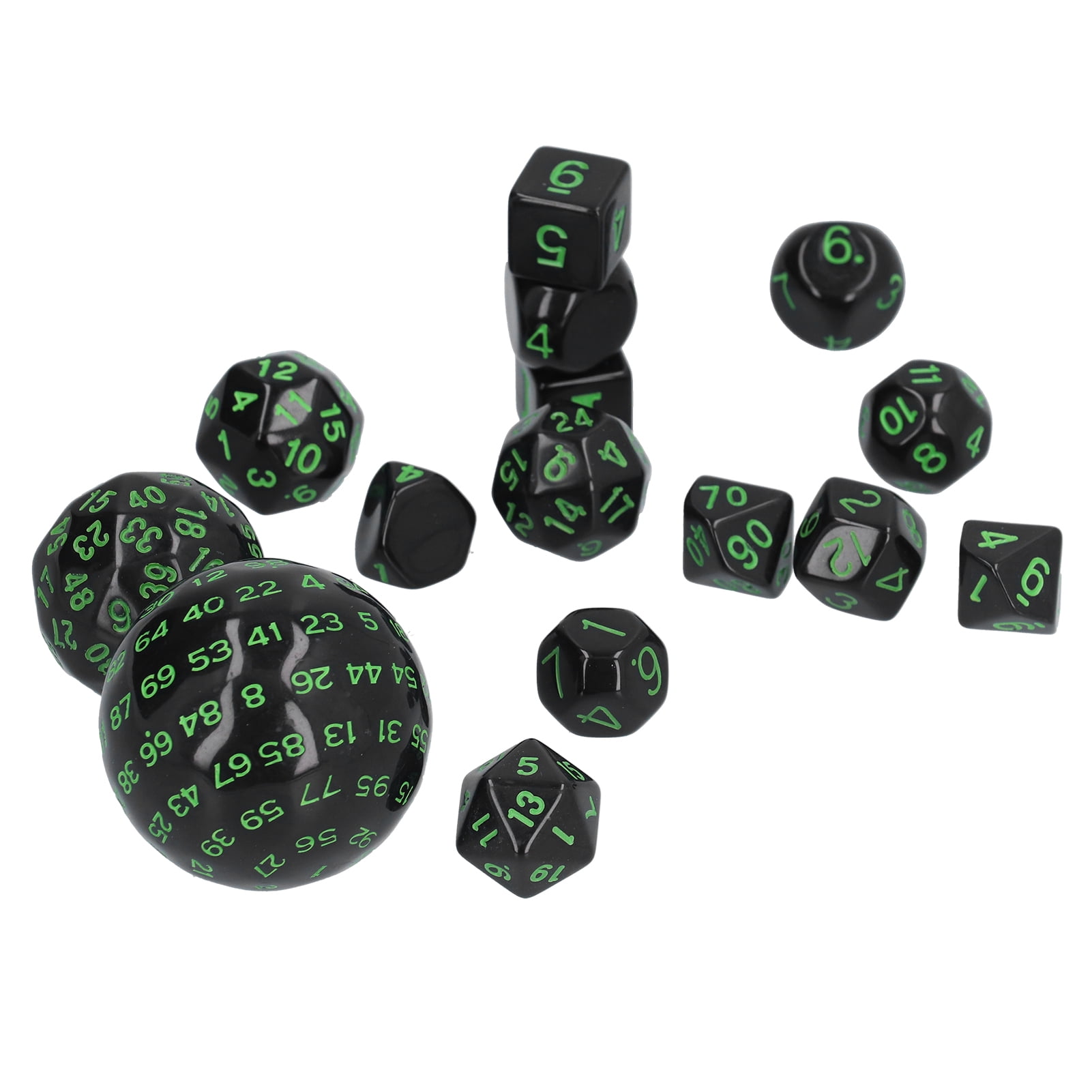 Juego de dados poliédricos D3-D100 de 15 piezas, de 3 lados a 100 lados ...