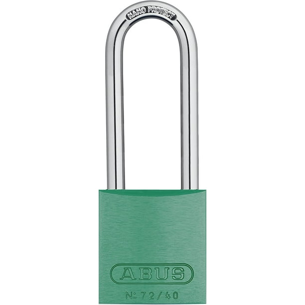 ABUS 72/40HB75 Aluminum Safety Padlock GREEN KEYED DIFFERENT - Long shackle (3") - Walmart.com ...