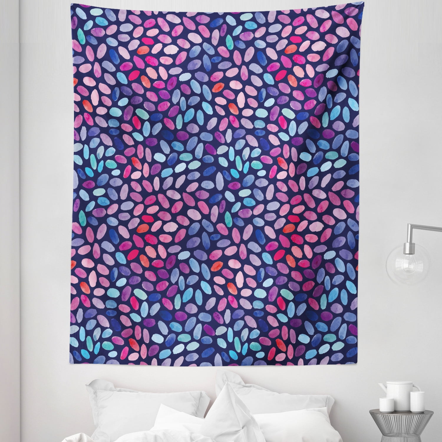 Modern Tapestry, Watercolor Style Effect Hand Drawn Repeating Mosaic ...