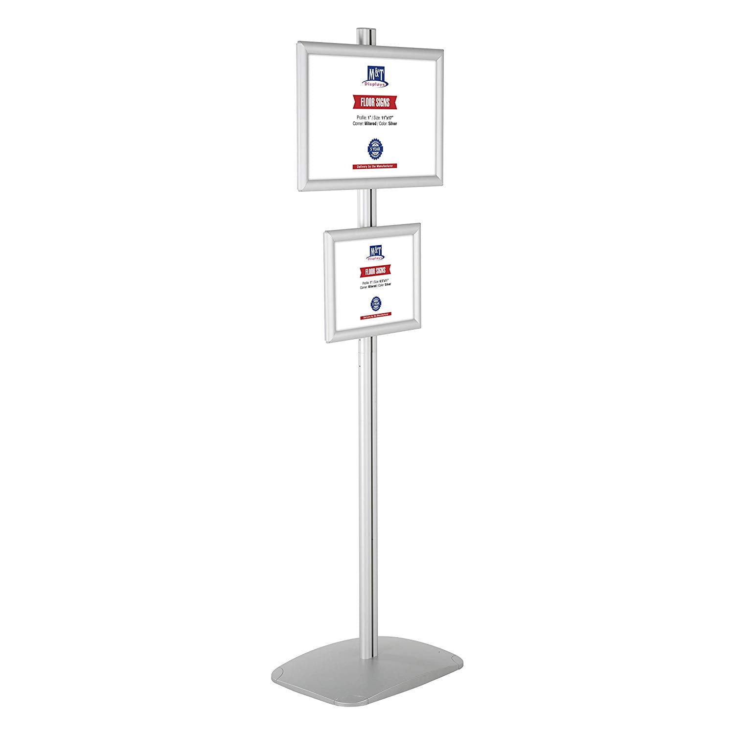 M&T Displays Free Standing Display Stand with 1 x (11x17) Frame and 1 x ...