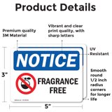 (2 Pack) Fragrance Free Sign With Symbol OSHA Notice Sign 5 Inch X 3.5 ...