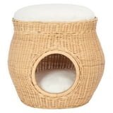 SAFAVIEH Suli Regular Covered Style Cat Bed with Cushion, Natural Honey ...