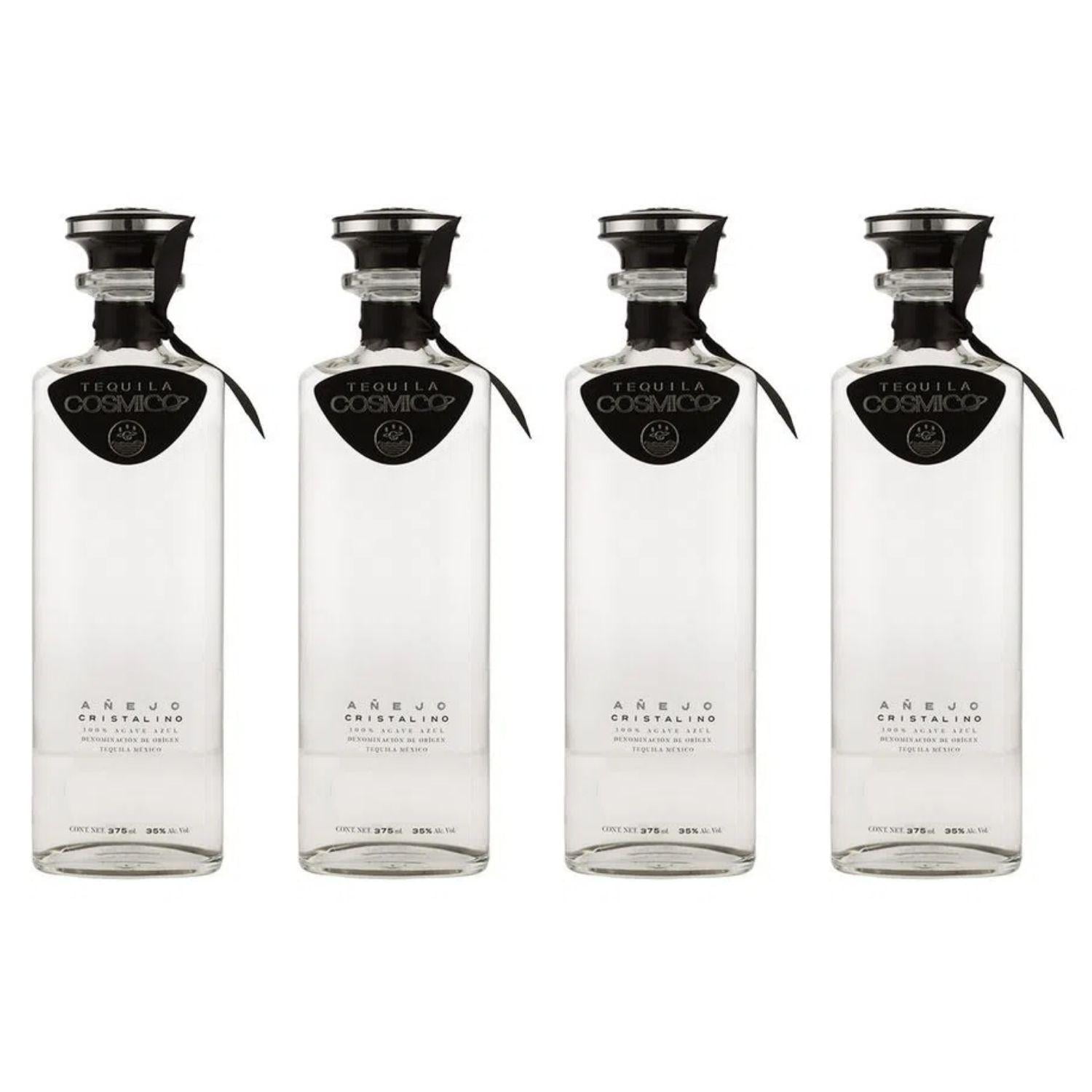 Pack de 4 Tequila Cosmico Añejo Cristalino 100% 375 ml Cosmico Añejo ...