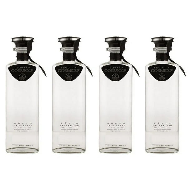 Pack de 4 Tequila Cosmico Añejo Cristalino 100% 375 ml Cosmico Añejo ...