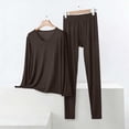 Ahdbta 2 Piece Pajamas Set for Women Modal Long Sleeve V-Neck Pjs Tops ...