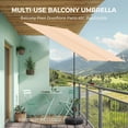 6x4ft Outdoor Balcony Umbrella - Flat Porch Pool Patio Umbrella ...