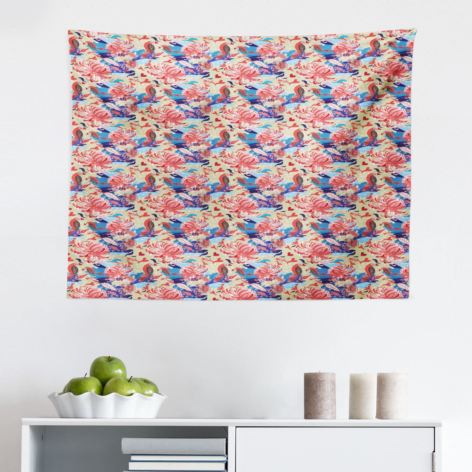 Colorful Tapestry, Vibrant Colored Abstract Floral with Sharp Edges ...