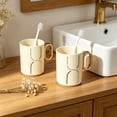 Bathroom Toothbrush Cup Mouthwash Mug for Sink Counter Plastic Beige ...