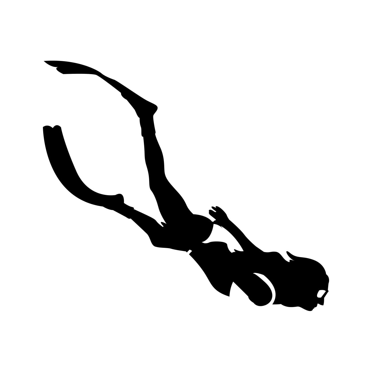 Girl Diver Sticker Decal Die Cut - Self Adhesive Vinyl - Weatherproof ...