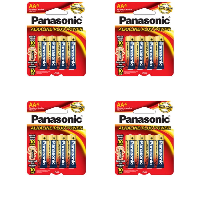 16 AA Panasonic Alkaline Plus Power Batteries (4 x 4 PK) - Walmart.com