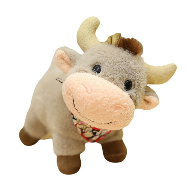 Baby Plush Toy, Small Cartoon Cow Toy Stuffed Toys Simulation Doll for ...