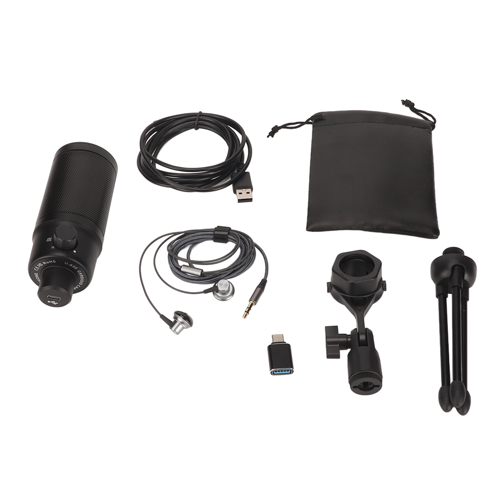 Micrófono USB U850 RGB, reducción de ruido inteligente, Control de ...