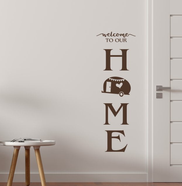 Welcome To Our Home Vinyl Decal Sticker Vintage RV Camper Art to Make ...