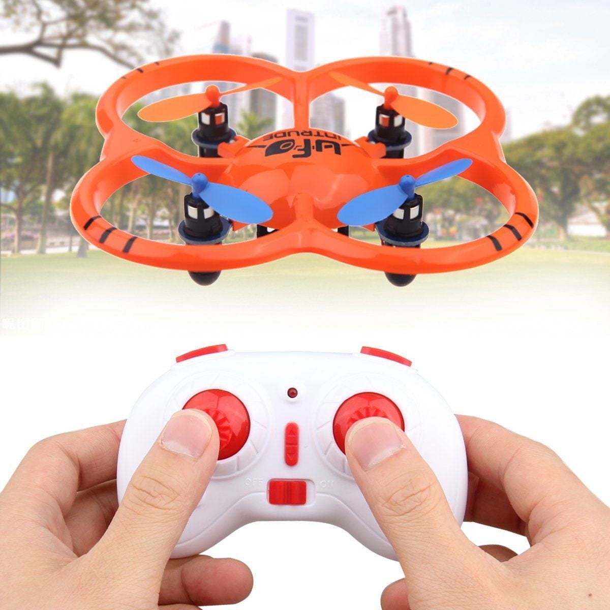 Mini 2.4GHz Remote Control Quadcopter Drone Toy Orange Small