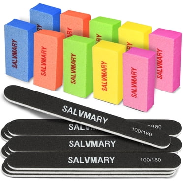 Black Orange Grit Sanding 3-Way 80/80/100 Nail Buffer Blocks - 10 ...