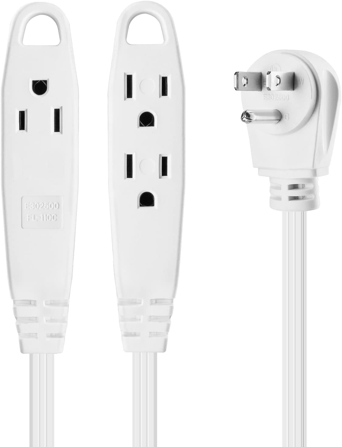 MAXIMM 3 Foot 3 Outlet Extension Cord/Wire, 3 Outlet Electrical Cord ...