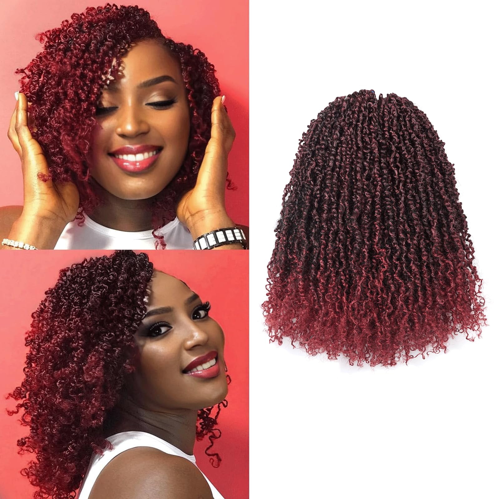Cabello de ganchillo GIX Yanky Twist, 10 pulgadas, 8 paquetes, color ...