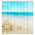 Beach Shower Curtain, Tropical Sea Waves Seashell Shower Curtain Set ...