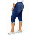 Jack David Womens Plus Size Stretch Capri Jeans, Dark Blue, Comfortable Fabric - Walmart.com
