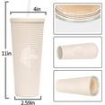 Happon Reusable 24 Oz Plastic Cup, Drinking Tumbler with Straw & Lid ...