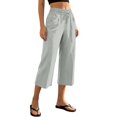 Dwellite Womens Casual Capris Pants High Waist Pants Drawstring Loose ...