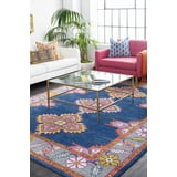 Mark&Day Area Rugs, 2x8 Isla Traditional Navy/Gray Runner Area Rug (2'7 ...