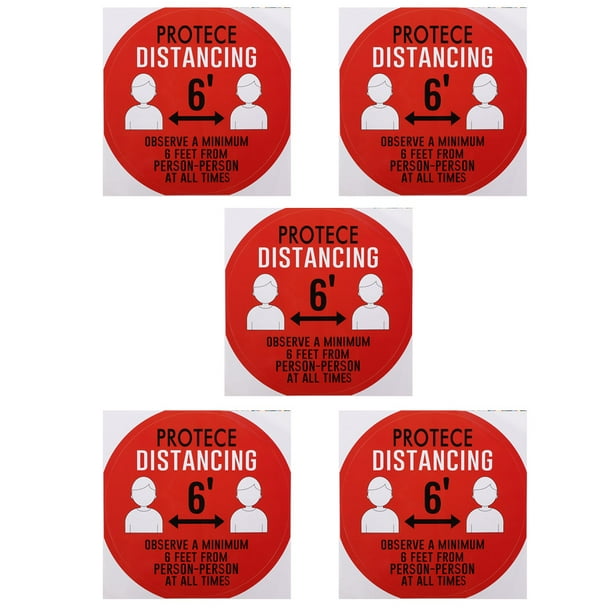 5PCS Social Distancing Ground Sticker Distance Marker Floor Signs Decal ...