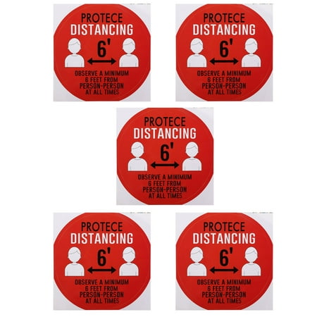 5PCS Social Distancing Ground Sticker Distance Marker Floor Signs Decal ...