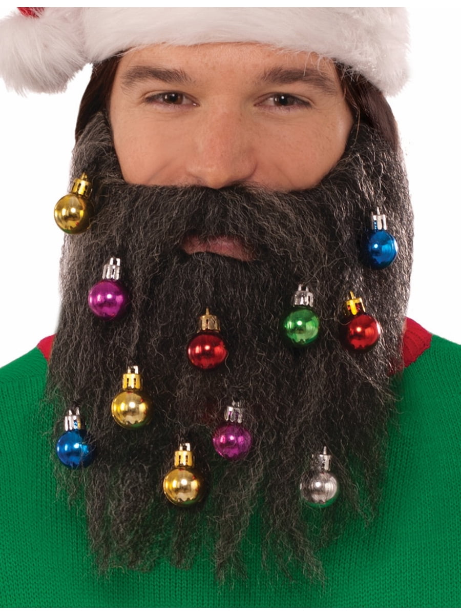 Brown Santa Beard With Christmas Ornaments Festive Holiday Costume ...