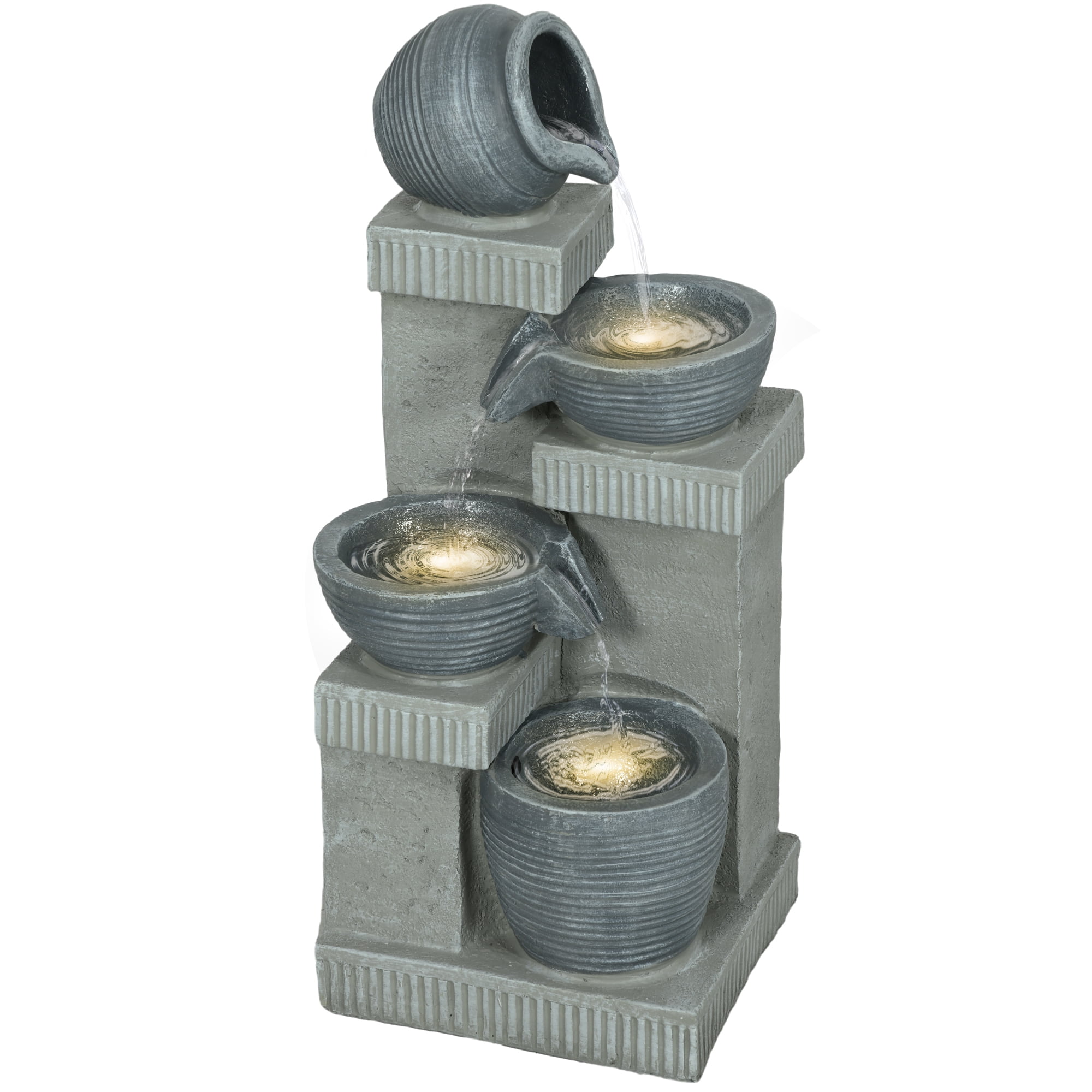 Click here for Outsunny Outdoor Jar And Bowls Fountain W/ Led Lig... prices