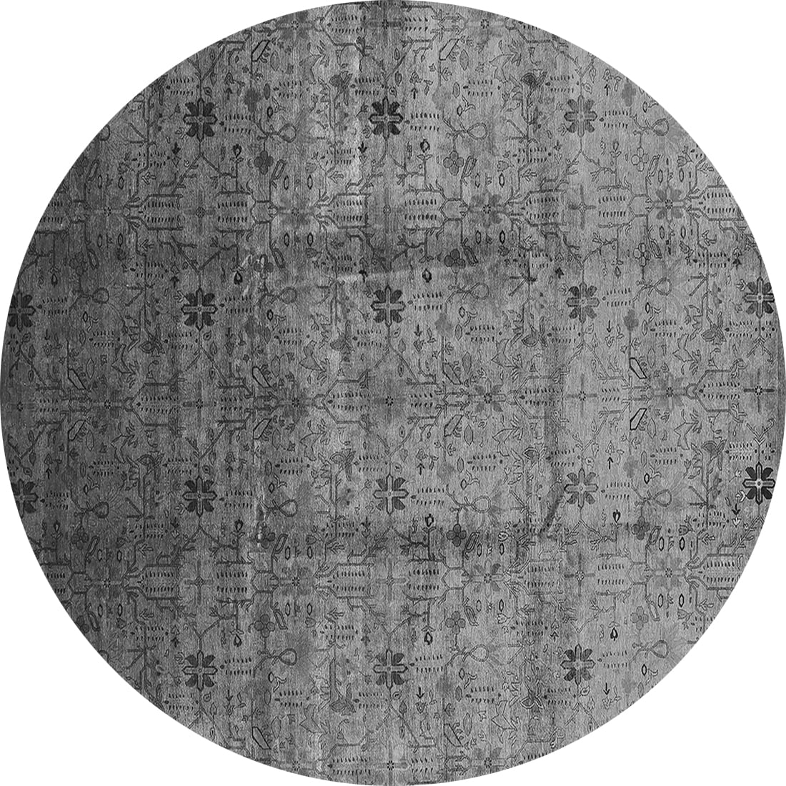 Ahgly Company Indoor Round Oriental Gray Industrial Area Rugs, 8' Round ...