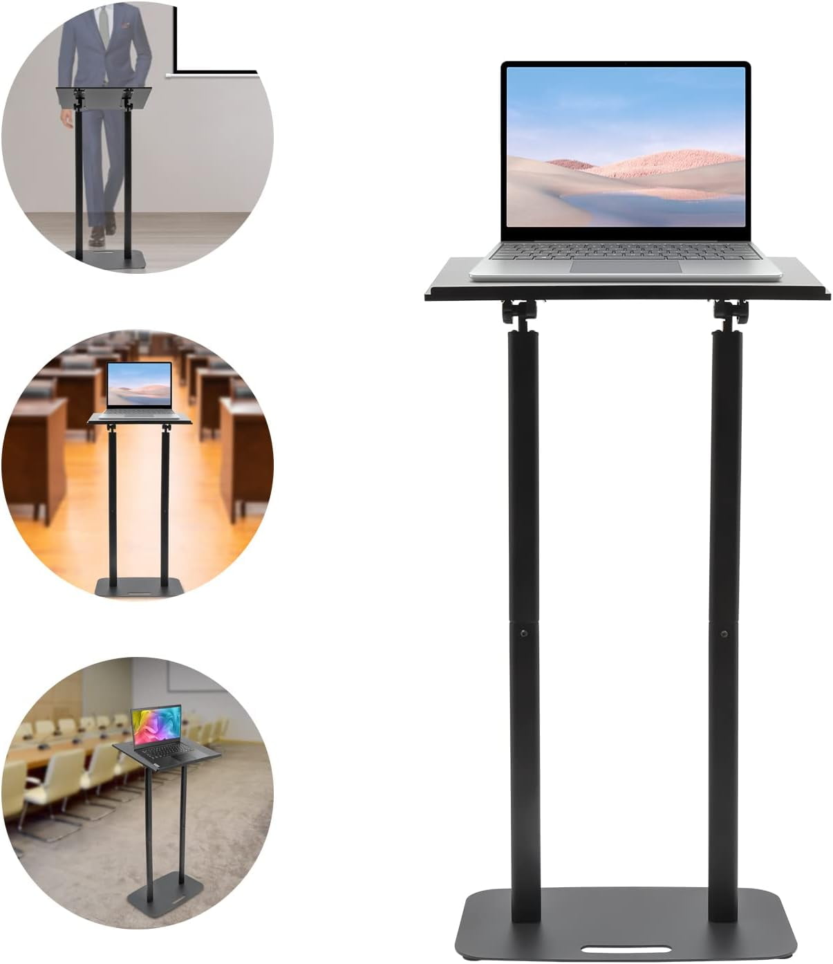 Fichiouy Acrylic Floor Standing Speaking Podium for Classroom, Concert ...