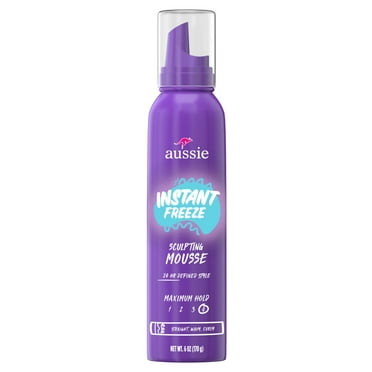 Aussie Instant Freeze Mousse, 24 Hour Maximum Hold with Jojoba Oil ...