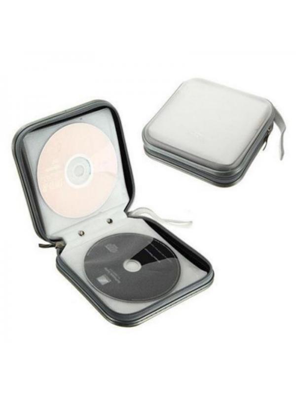 CD/DVD 40 Disc Double-side Storage Case Cover Album Zipper Organizer ...