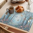 Botanical Placemats Set of 1, Spring Watercolor Trees Mystic Romantic ...