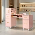 GoDecor 55" L Manicure Makeup Nail Table Desk with Drawers Storage Open ...