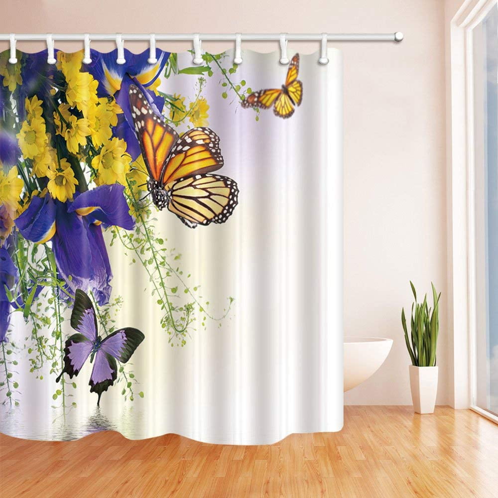 WOPOP Butterfly Decor Beautiful Butterflies Fly in Flowers Purple ... WOPOP Butterfly Decor Beautiful Butterflies Fly in Flowers Purple ...