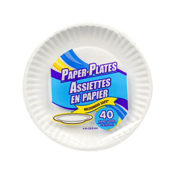 9" Paper Plates 40-ct. Packs- Microwave Safe - Walmart.com