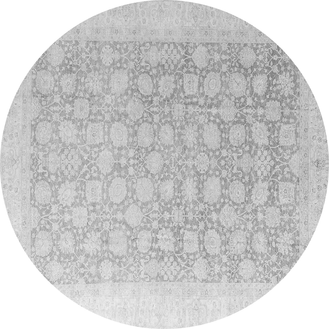 Ahgly Company Indoor Round Oriental Gray Modern Area Rugs, 5' Round ...