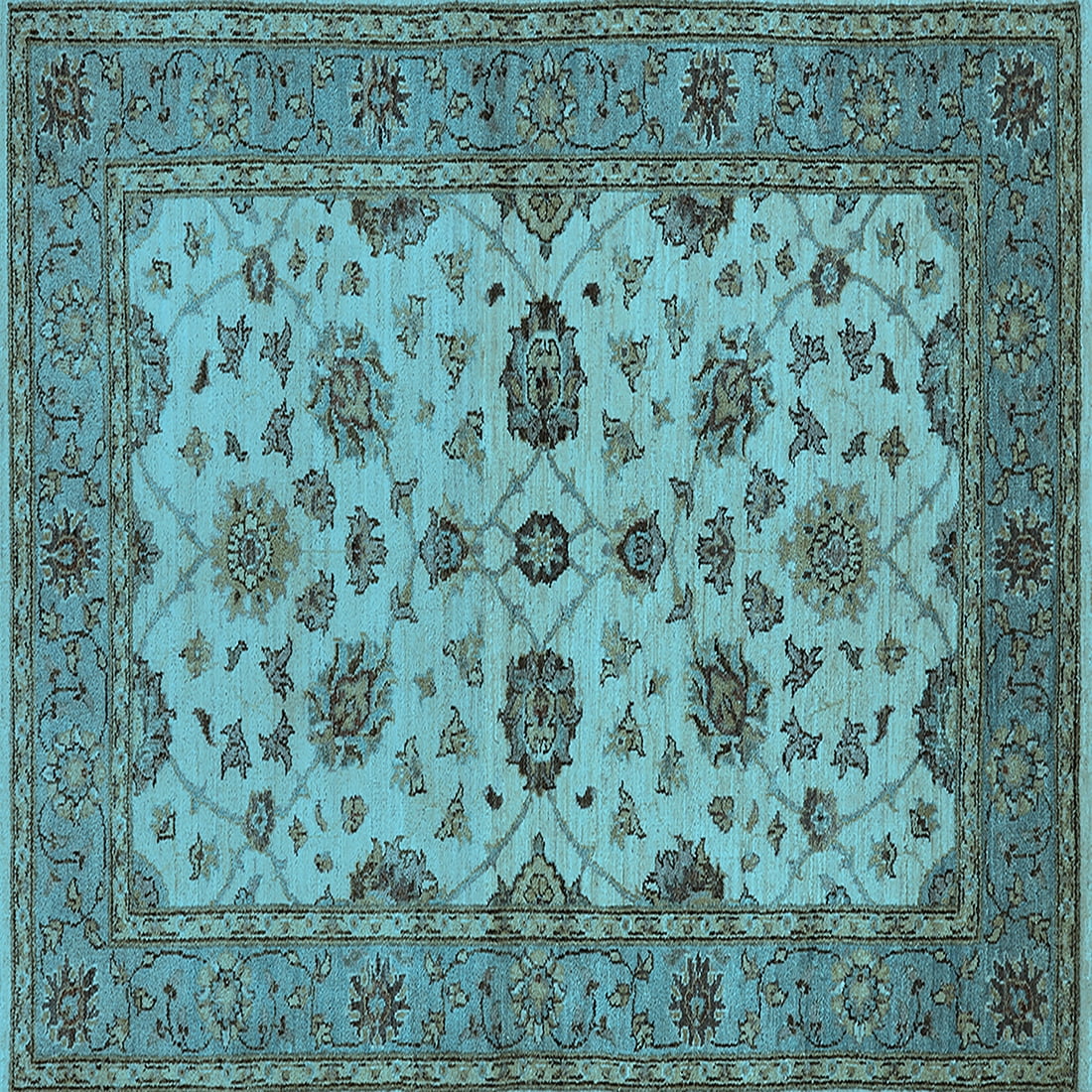 Ahgly Company Indoor Square Oriental Light Blue Traditional Area Rugs ...