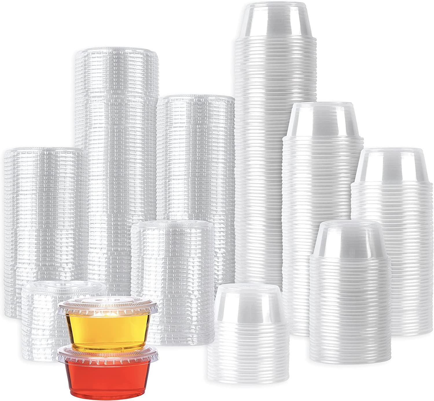 [300 Sets - 3.25 oz.] Jello Shot Cups Condiment Containers with Lids ...