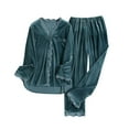 Brnmxoke Warm Velour Pajamas for Women Set 2 Piece Outfits Comfy ...