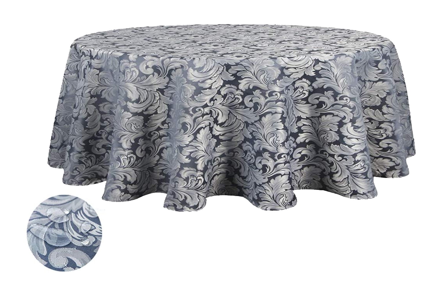 Tektrum 70 inch Round Damask Jacquard Tablecloth Table Cover ...