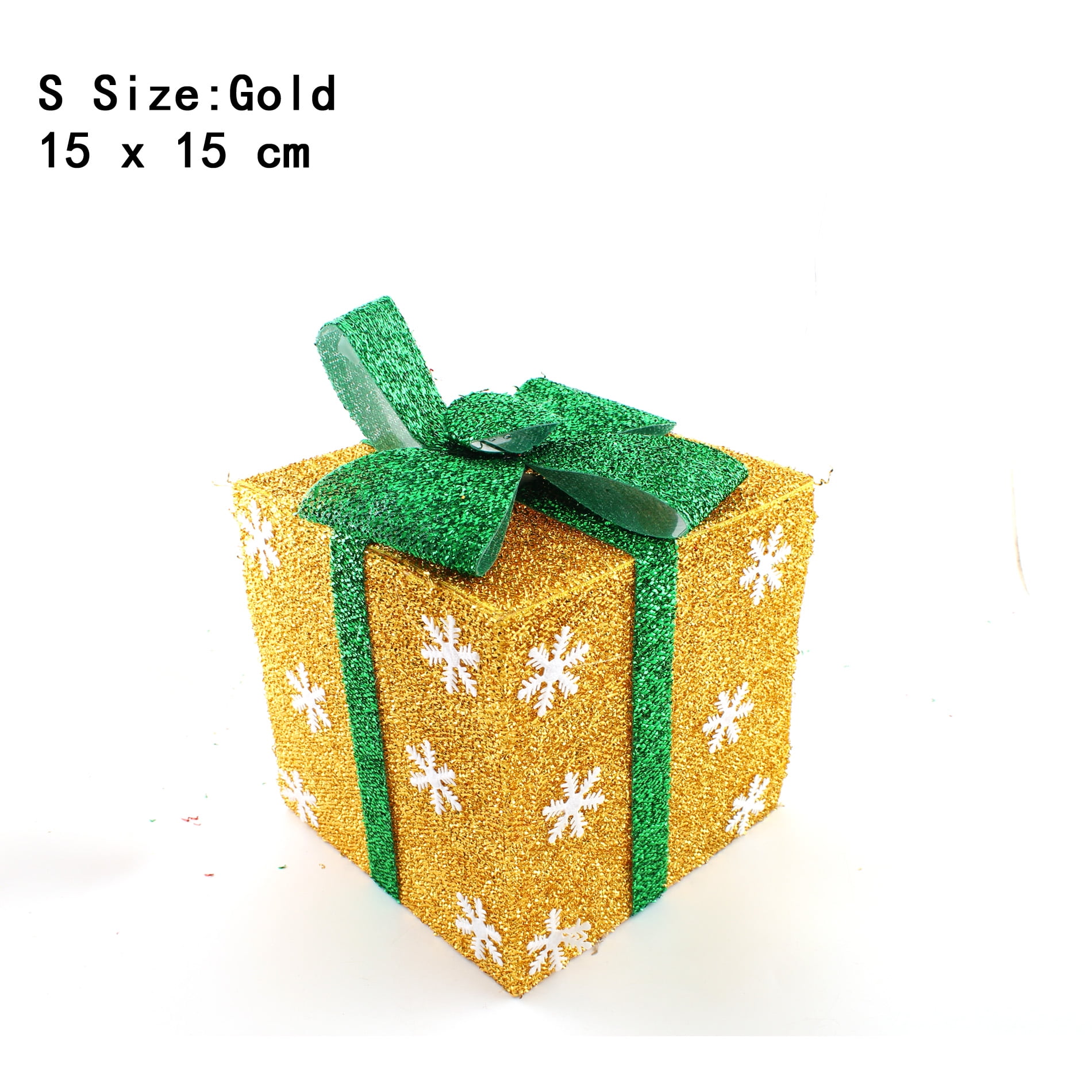 Gold Snowflakes Lighted Gift Boxes Christmas Yard Art Seasonal ...